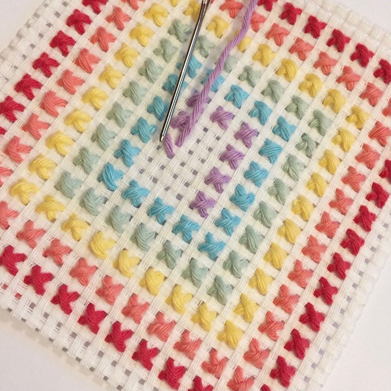 Sewing / Cross Stitch Kit With Binca Fabric, Blunt Needle and Cotton ...