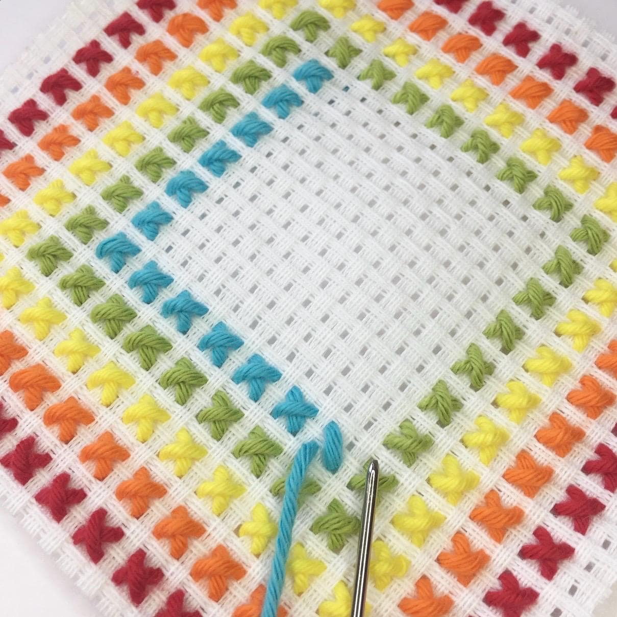 Rainbow Cross Stitch Kit, Binca Fabric, Kids Beginner Sewing - Etsy UK