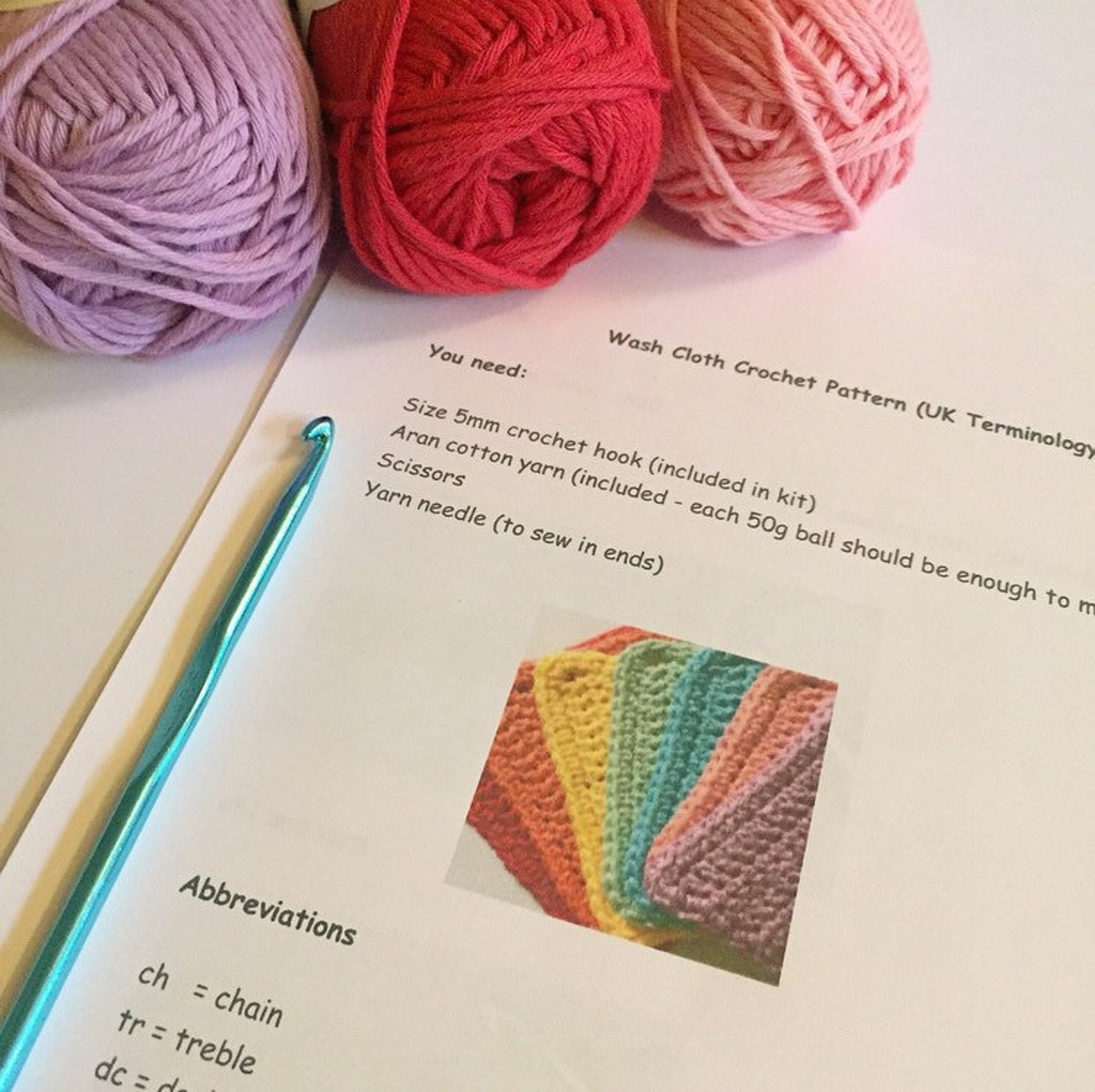 Crochet Your Own Cotton Wash Cloths Kit With Cotton Yarn | Etsy