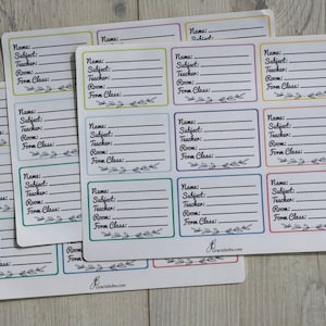 Student Book, Folder and Binder Name Label Stickers - Etsy