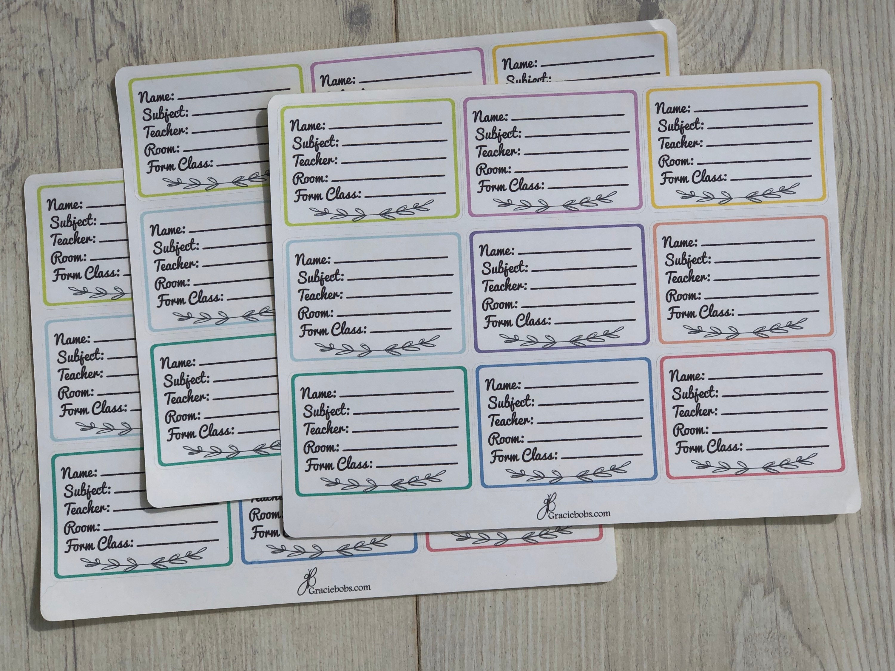 Student Book Folder and Binder Name Label Stickers | Etsy UK