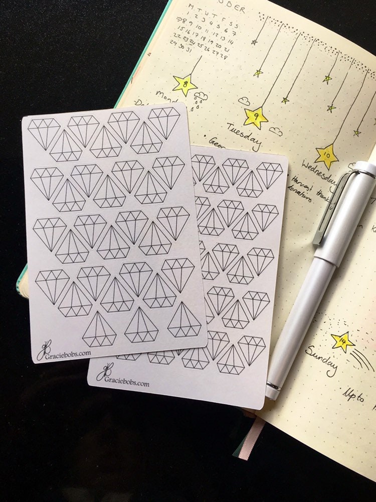 Diamond Sticker Sheet. Tracker and Decoration for Bullet | Etsy