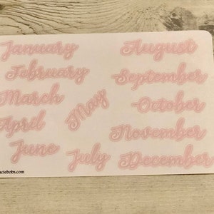 Months of the Year Stickers for Bullet Journal Diary or - Etsy UK