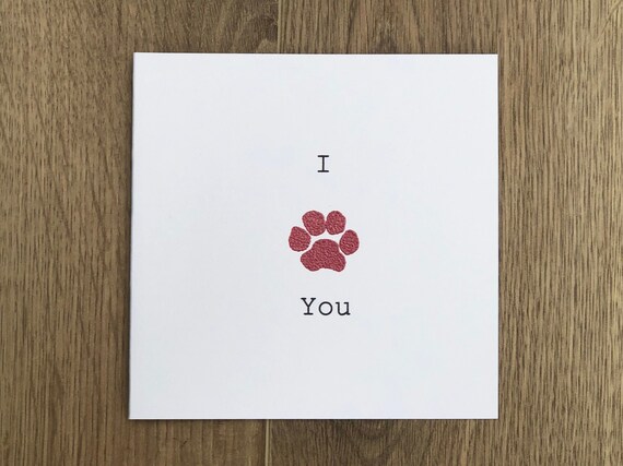 I Paw You Pet Themed Greeting Card Printed on Recycled Card | Etsy