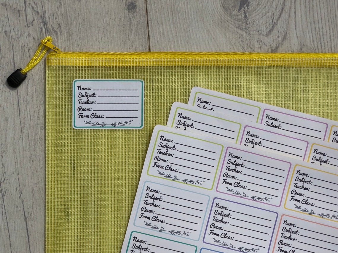 Student Book Folder and Binder Name Label Stickers | Etsy UK
