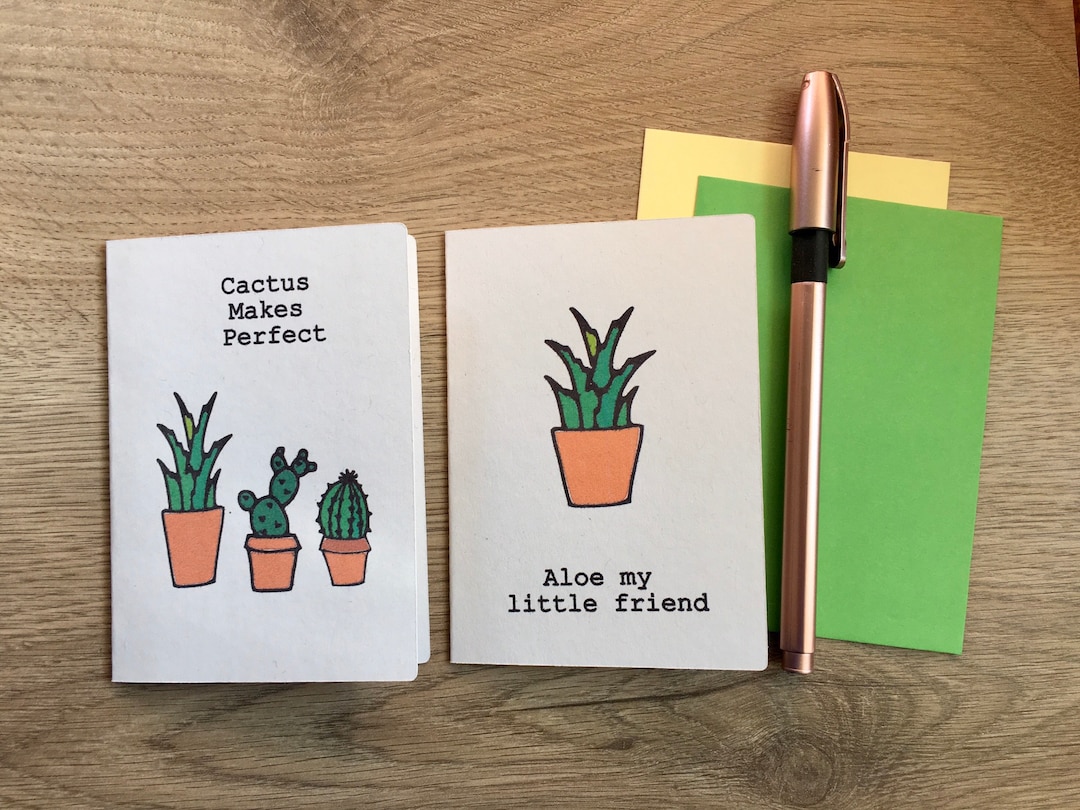 Cactus Pun Cards Small Note Cards Printed on Recycled Card - Etsy