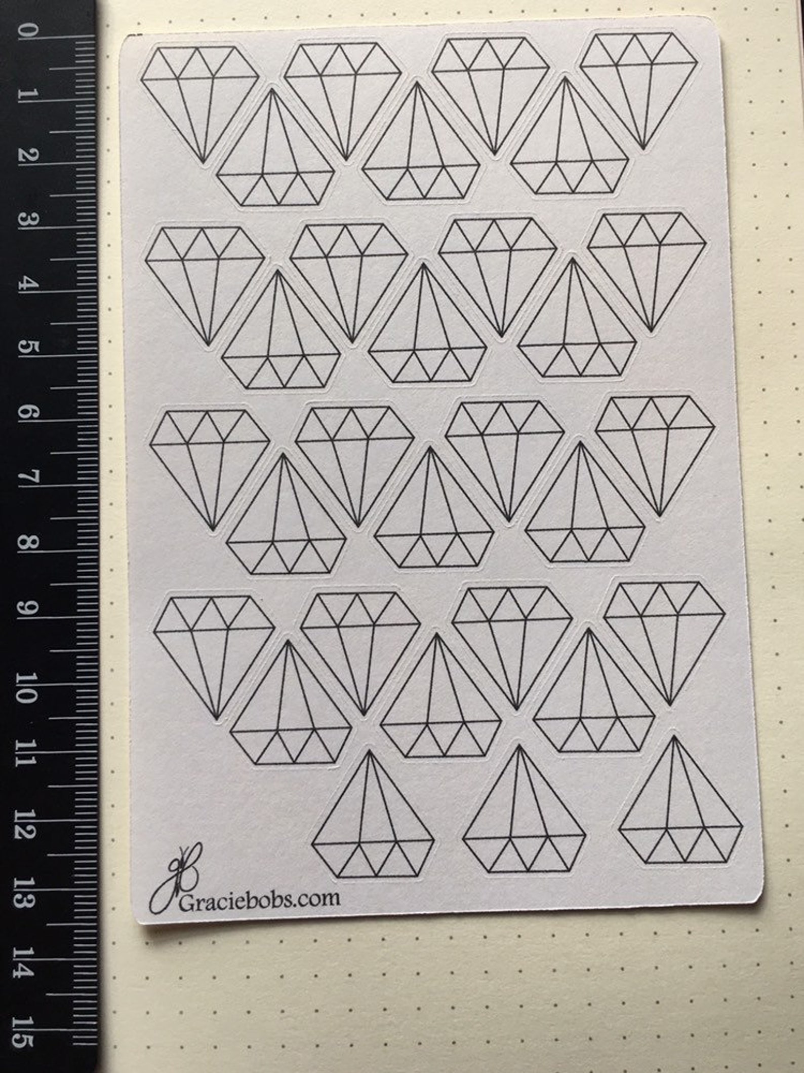 Diamond Sticker Sheet. Tracker and Decoration for Bullet - Etsy
