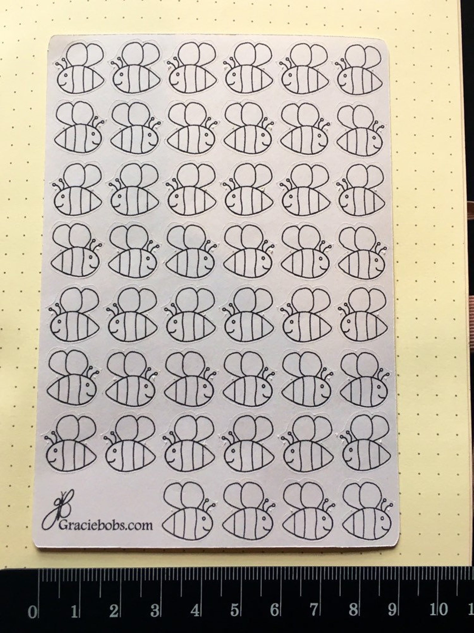 Cute Bee Sticker Sheet. Tracker stickers and decoration for | Etsy