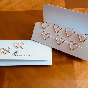 Rose Gold Heart Shaped Paper Clips Set of 7, Bullet Journal and Planner ...