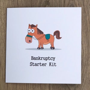Bankruptcy Starter Kit Funny Horse Lovers Greeting Card and Gift Tags ...