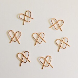 Rose Gold Heart Shaped Paper Clips Set of 7, Bullet Journal and Planner ...