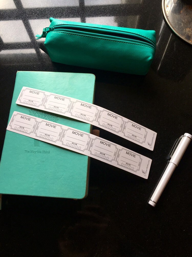 Movie Ticket Sticker Strip Film Review Tracker Stickers for | Etsy