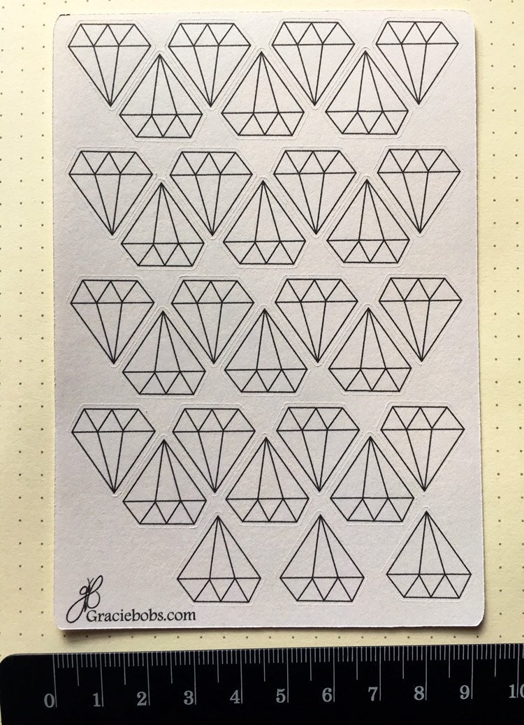Diamond Sticker Sheet. Tracker and Decoration for Bullet | Etsy
