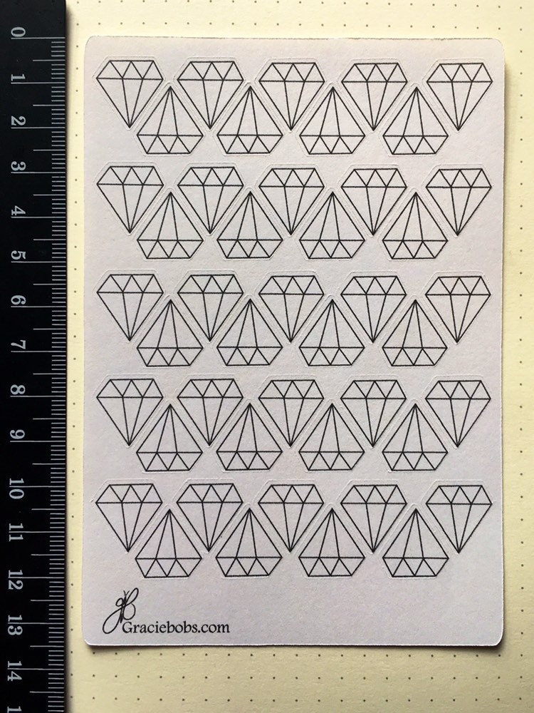 Diamond Sticker Sheet. Tracker and Decoration for Bullet | Etsy