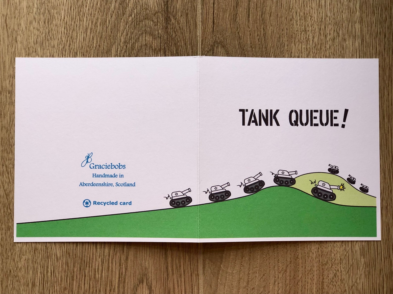 Tank Queue Thank You Card Printed on Recycled Card | Etsy