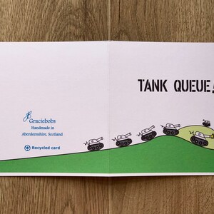 Tank Queue Thank You Card Printed on Recycled Card | Etsy