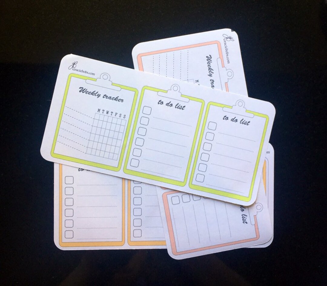 Clipboard Tracker and to Do List Stickers. for Bullet Journal, Diary or ...