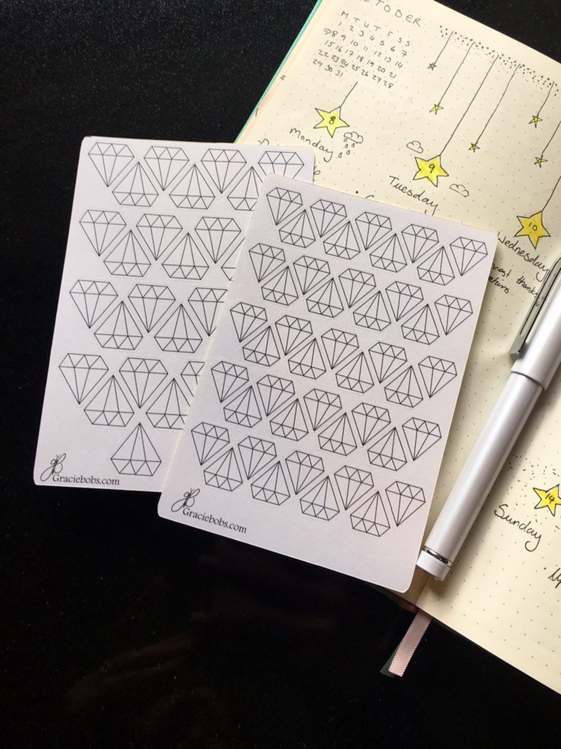 Diamond Sticker Sheet. Tracker and Decoration for Bullet | Etsy
