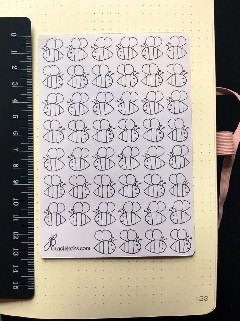 Cute Bee Sticker Sheet. Tracker stickers and decoration for | Etsy