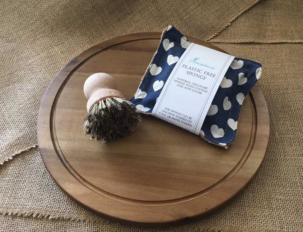 Plastic Free Kitchen Sponge and Pot Brush Set Zero Waste and - Etsy UK