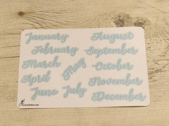 Months of the year stickers for bullet journal diary or | Etsy
