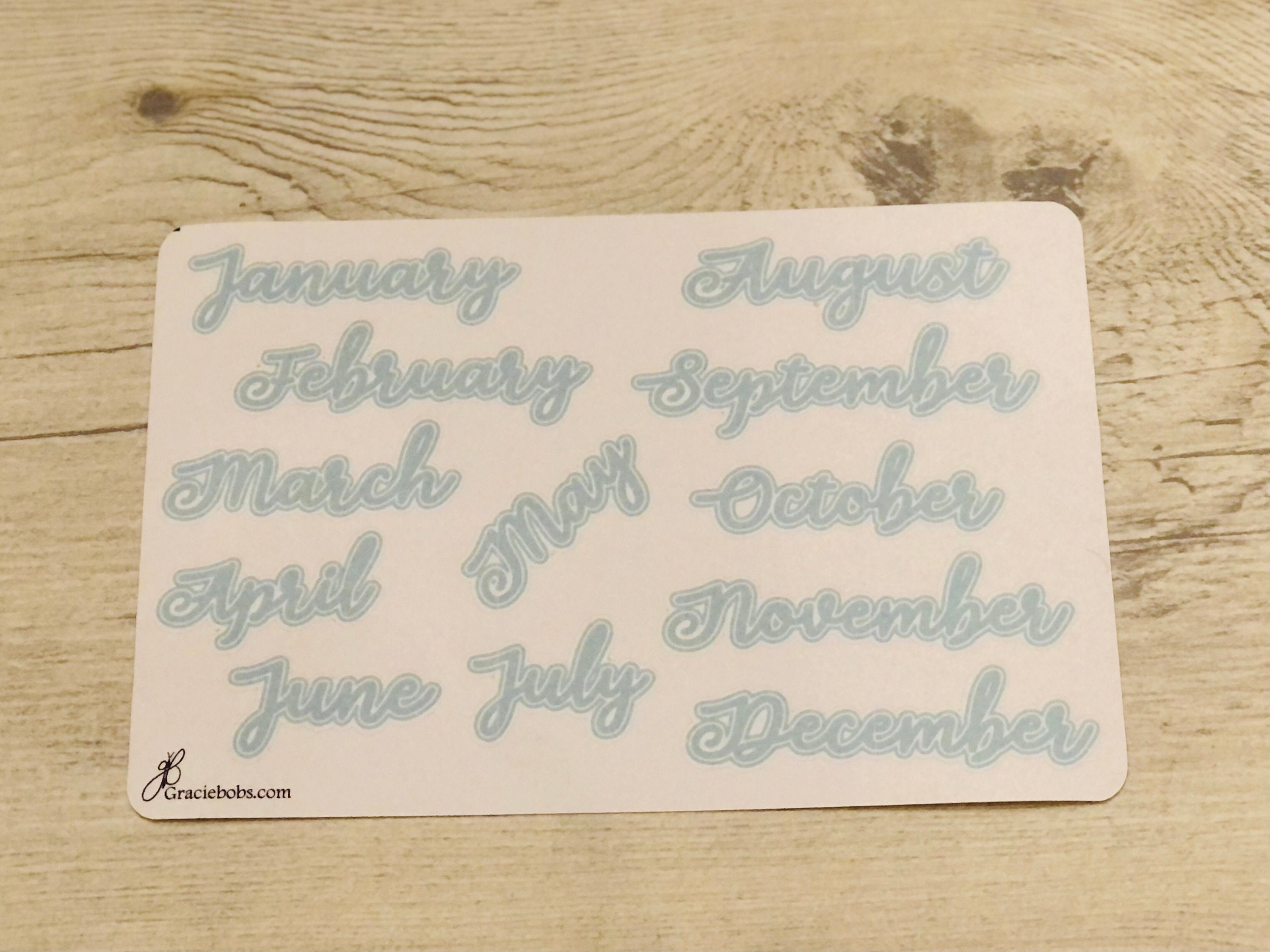 Months of the year stickers for bullet journal diary or | Etsy