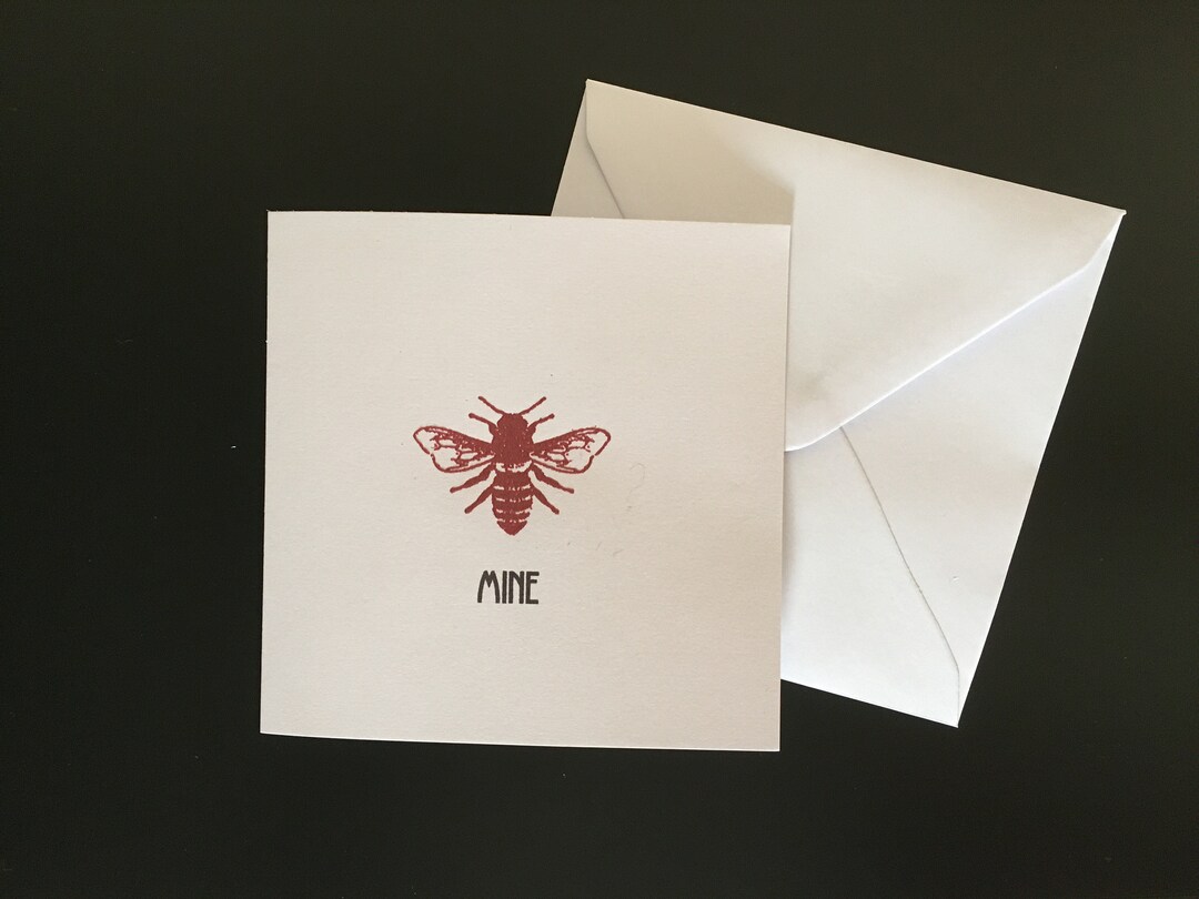 Bee Mine Bee Themed Valentines Day Card Printed on Recycled - Etsy