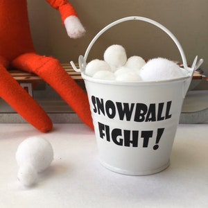 Christmas Elf Snowball Bucket Prop Mini Metal Bucket and - Etsy