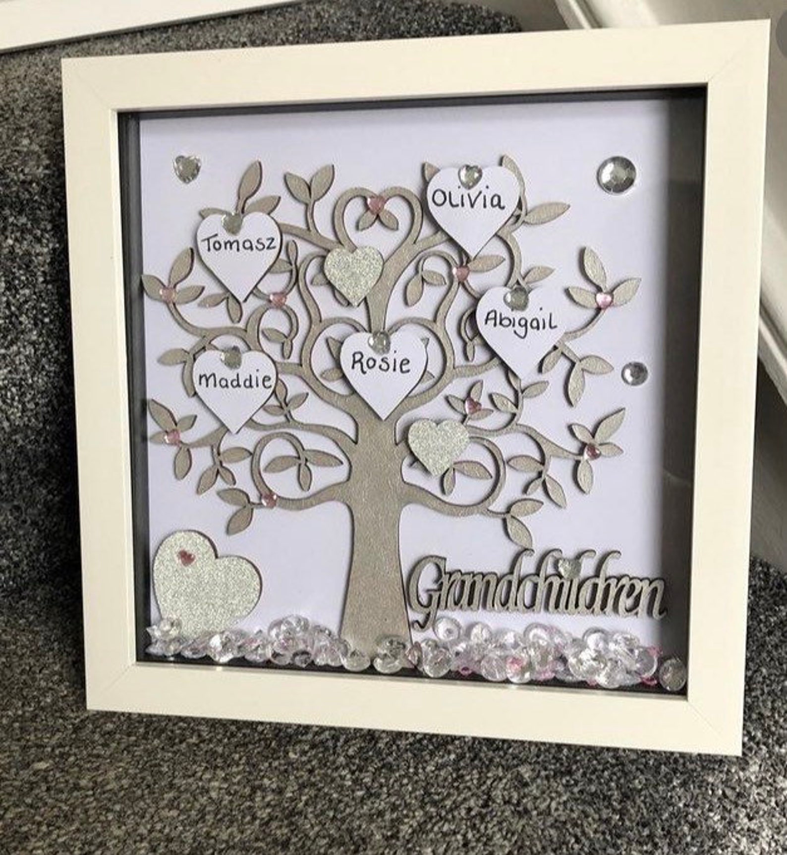 Family Tree Box Frames Personalised - Etsy