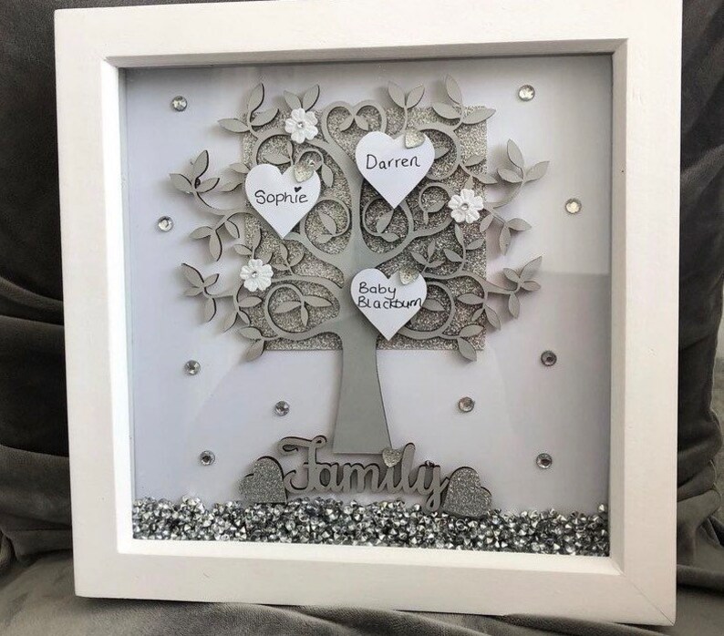Family Tree Box Frames Personalised - Etsy