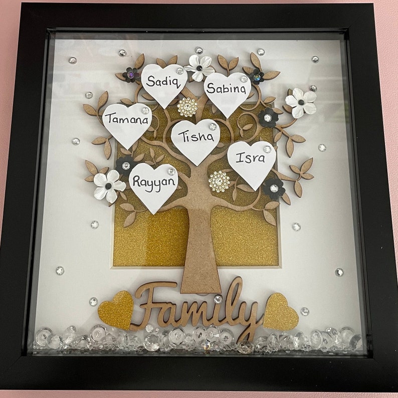 Family Tree Box Frames Personalised - Etsy