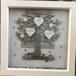 Family Tree Box Frames Personalised - Etsy UK
