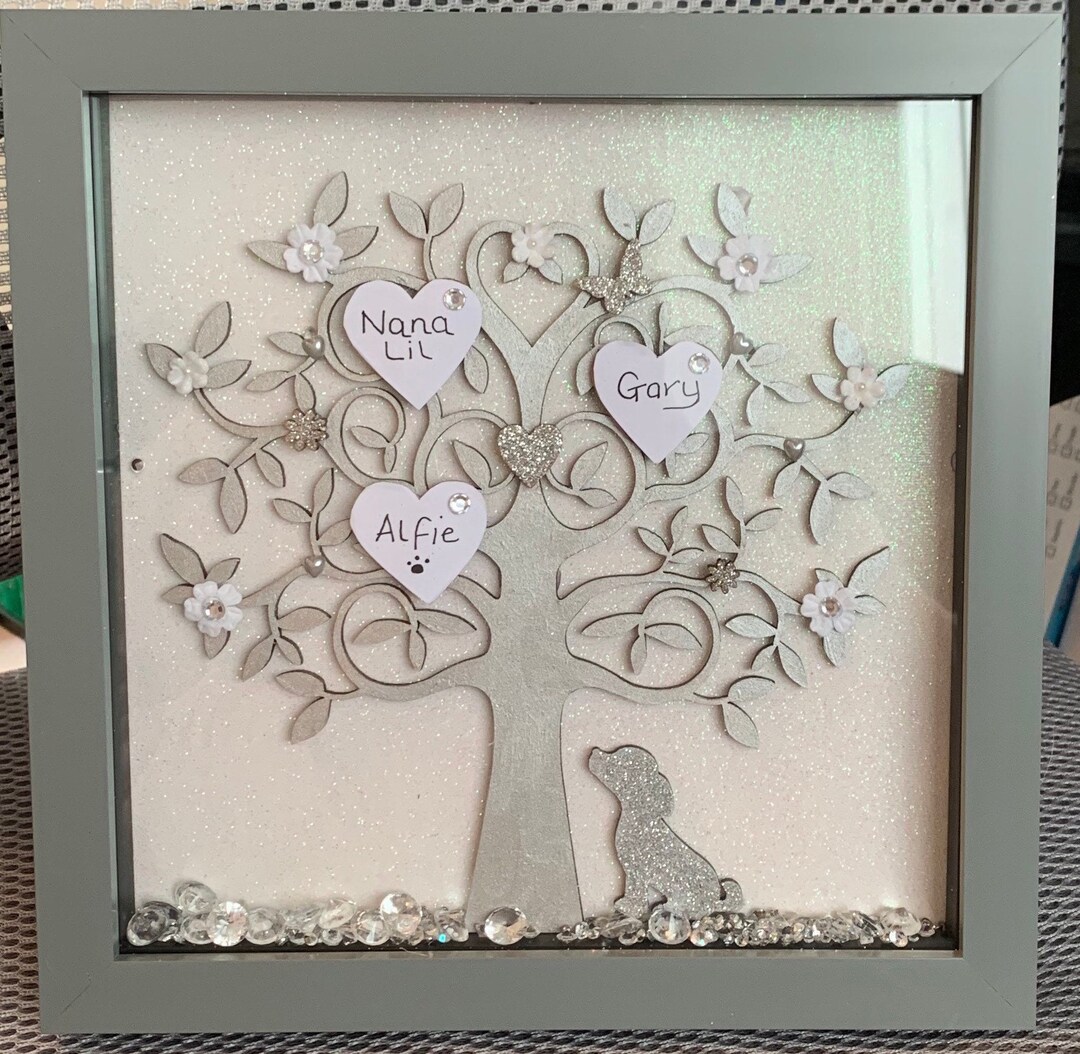 Family Tree Box With Animals Frames Personalised - Etsy