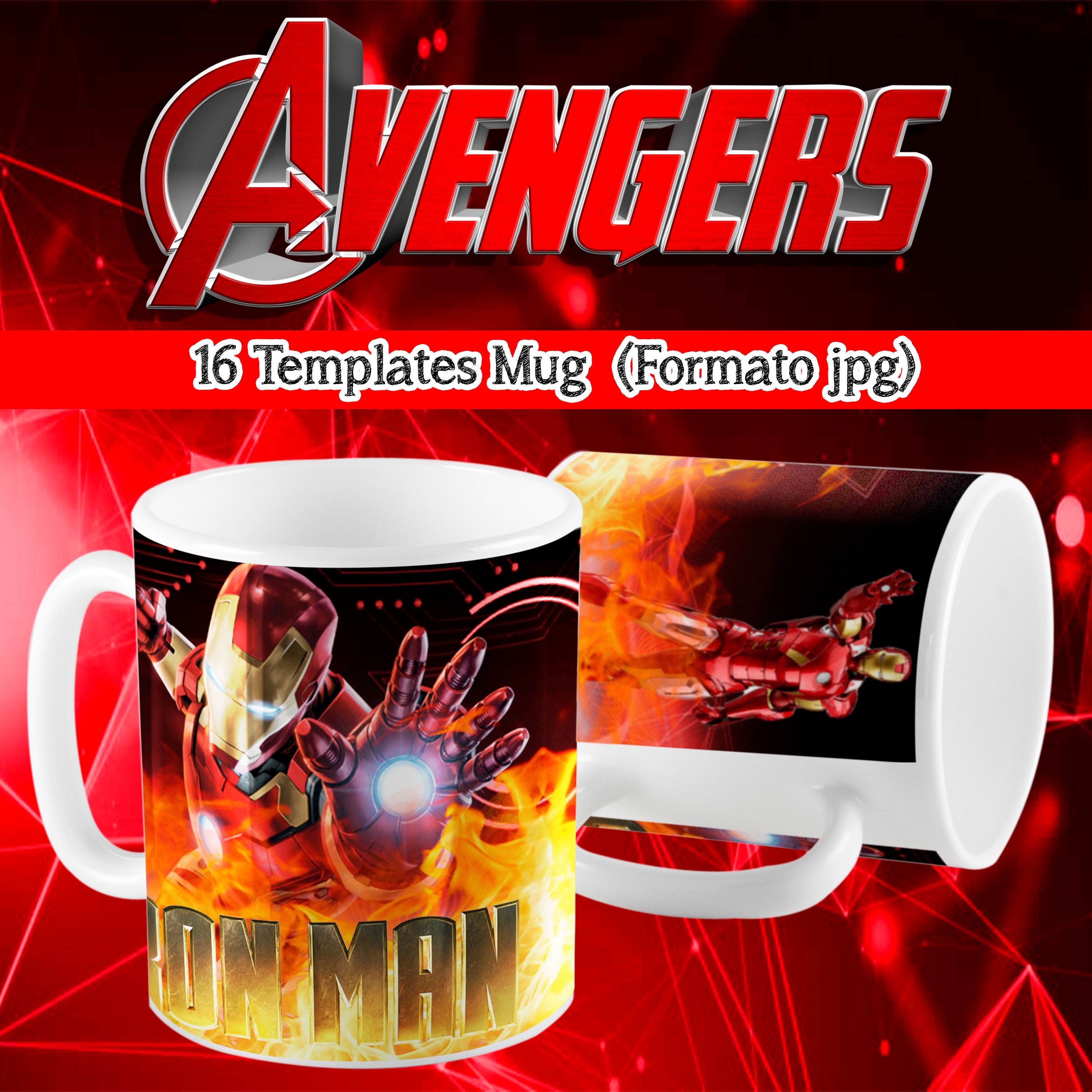 20 Mug Design Template Avangers 2 Mug Sublimation Template Avangers 2 