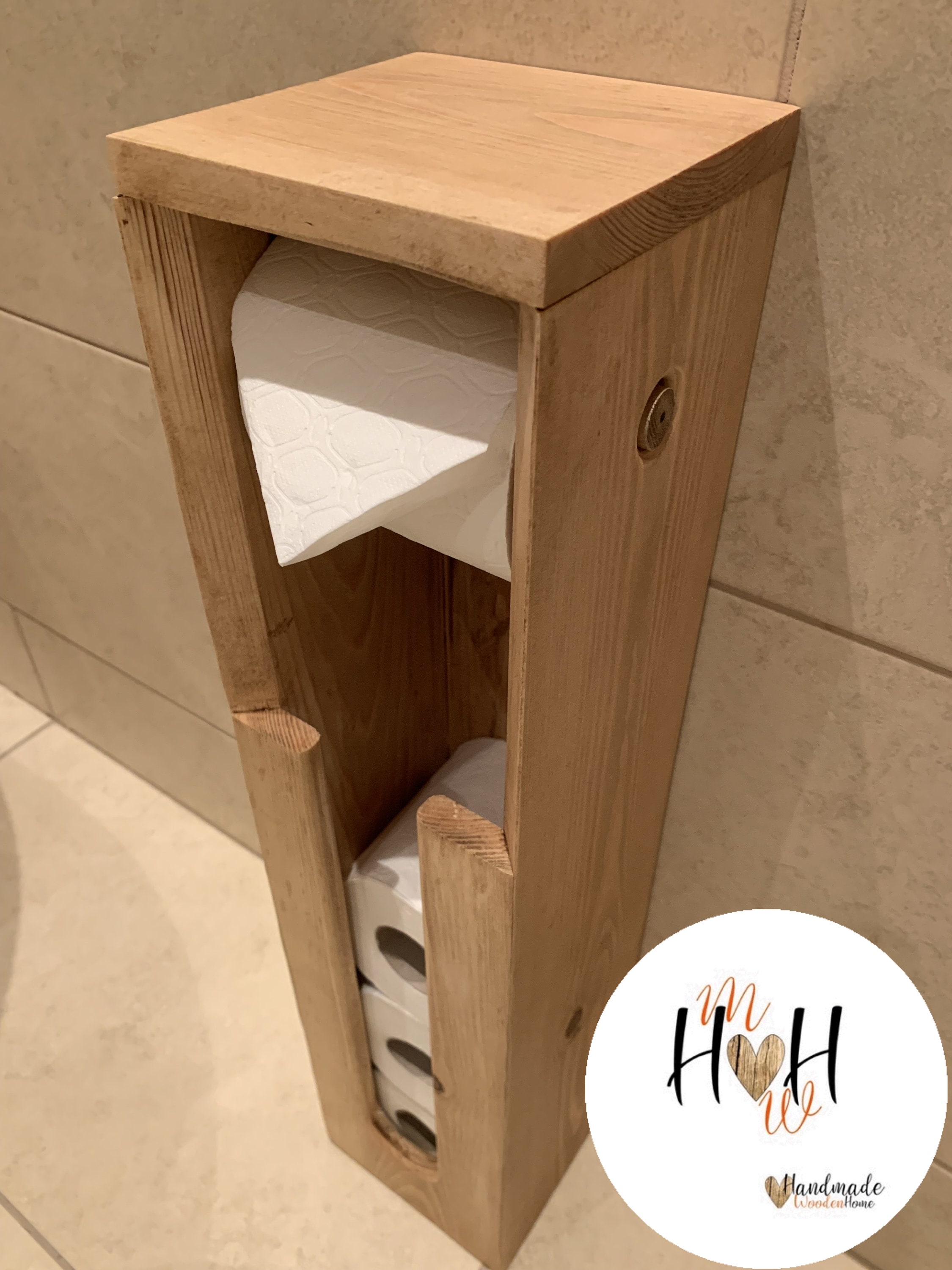 Handmade Wooden Toilet Roll Stand - Etsy