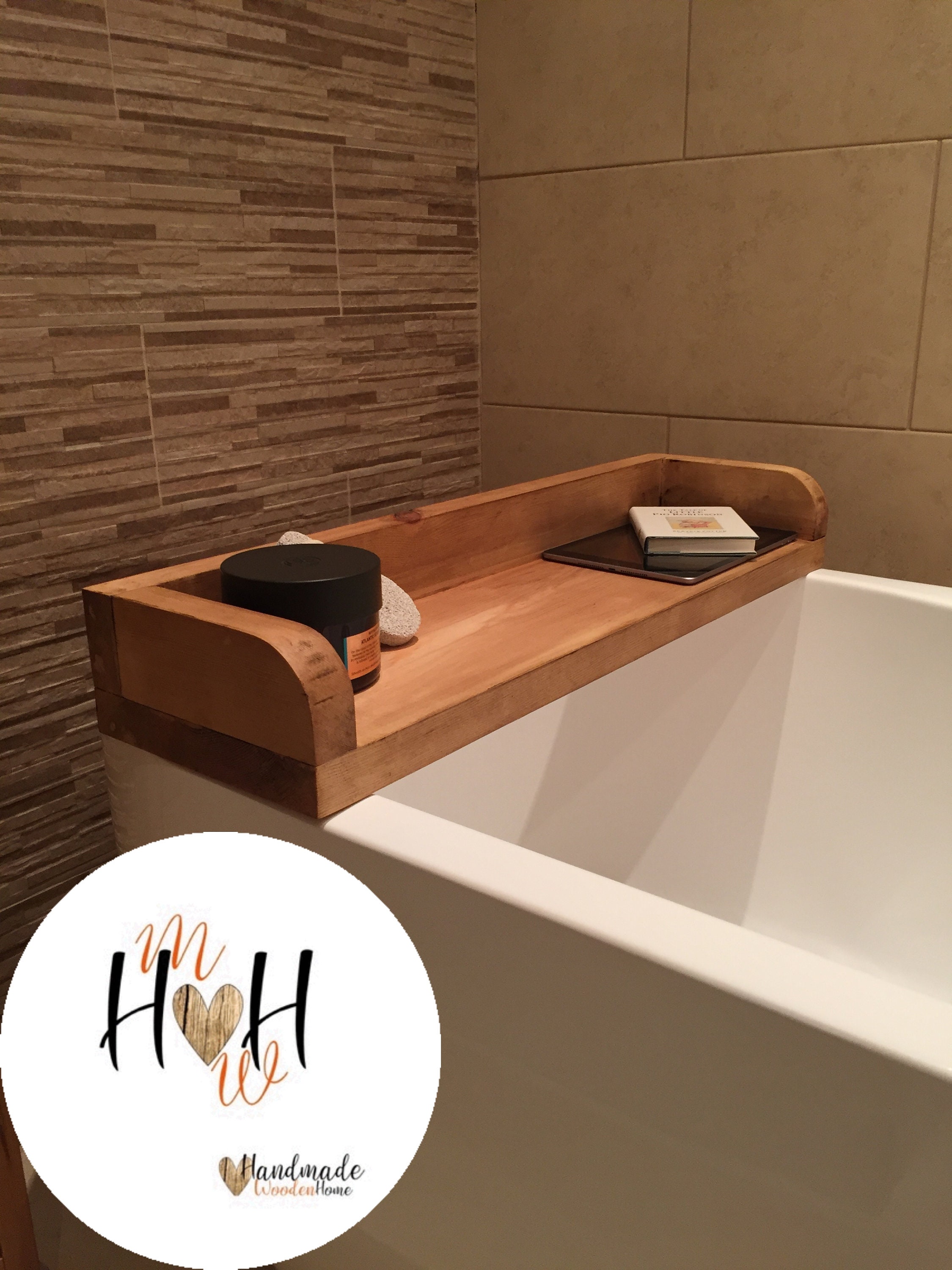 Bespoke Handmade Wooden Bath Caddy | Etsy