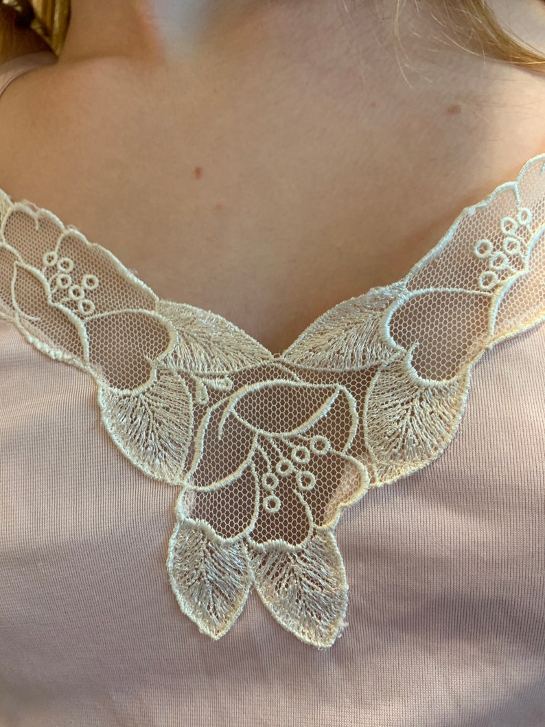 2 Piece Slip and Camisole Set Light Pink and Cream Lace Trim - Etsy