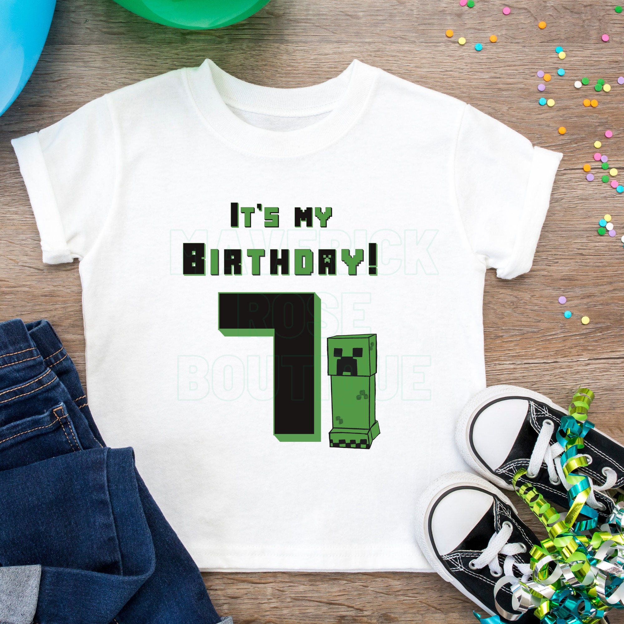 Minecraft Inspired 7th Birthday Png - Etsy