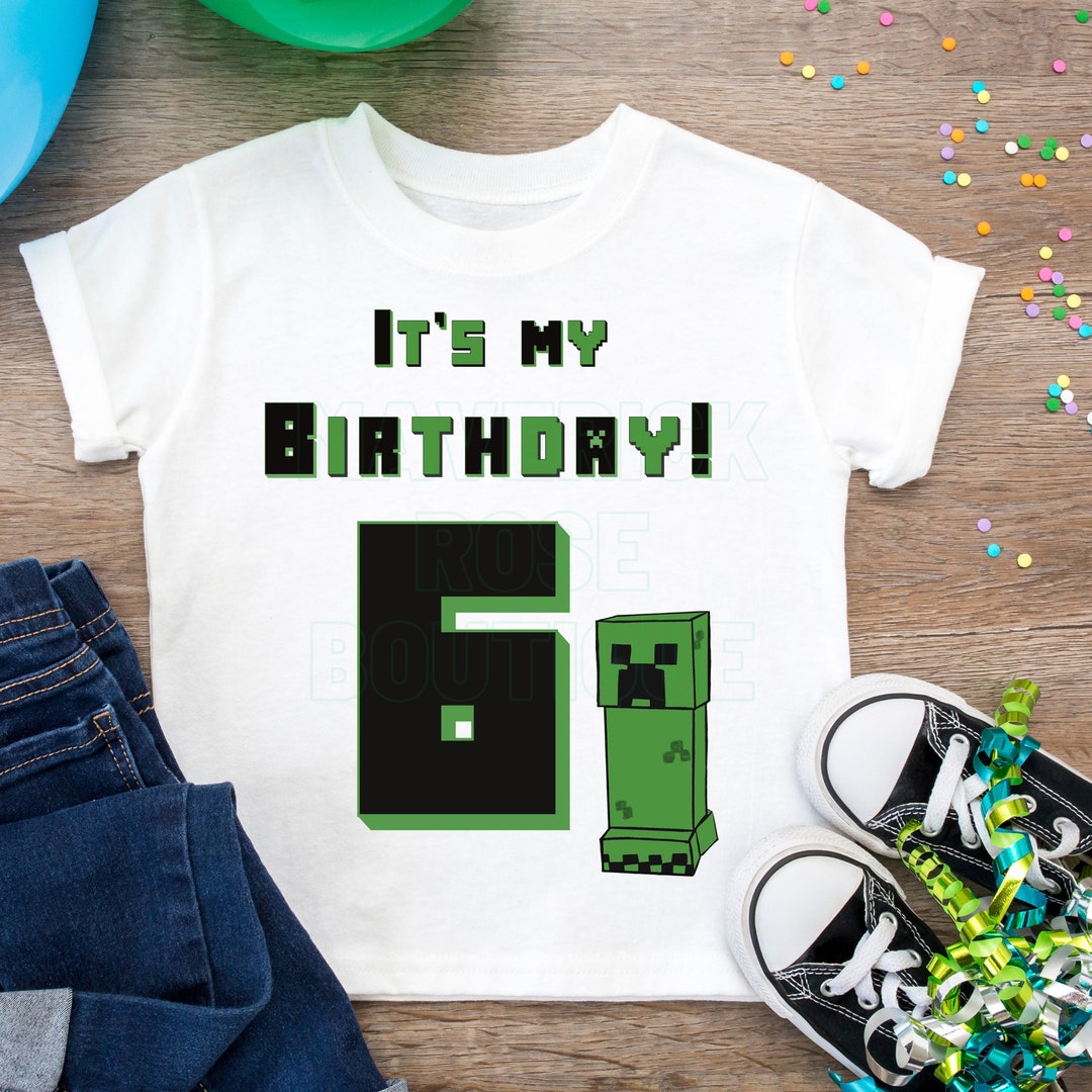 Minecraft Inspired 6th Birthday Png - Etsy