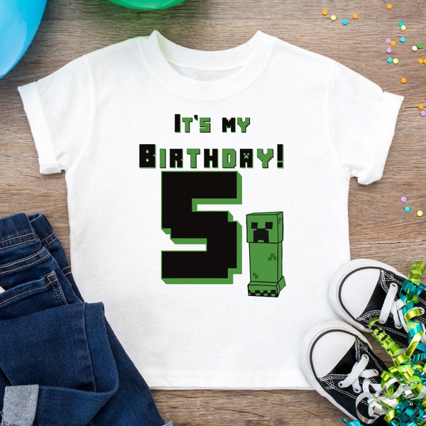Minecrafter Birthday Shirt - Etsy