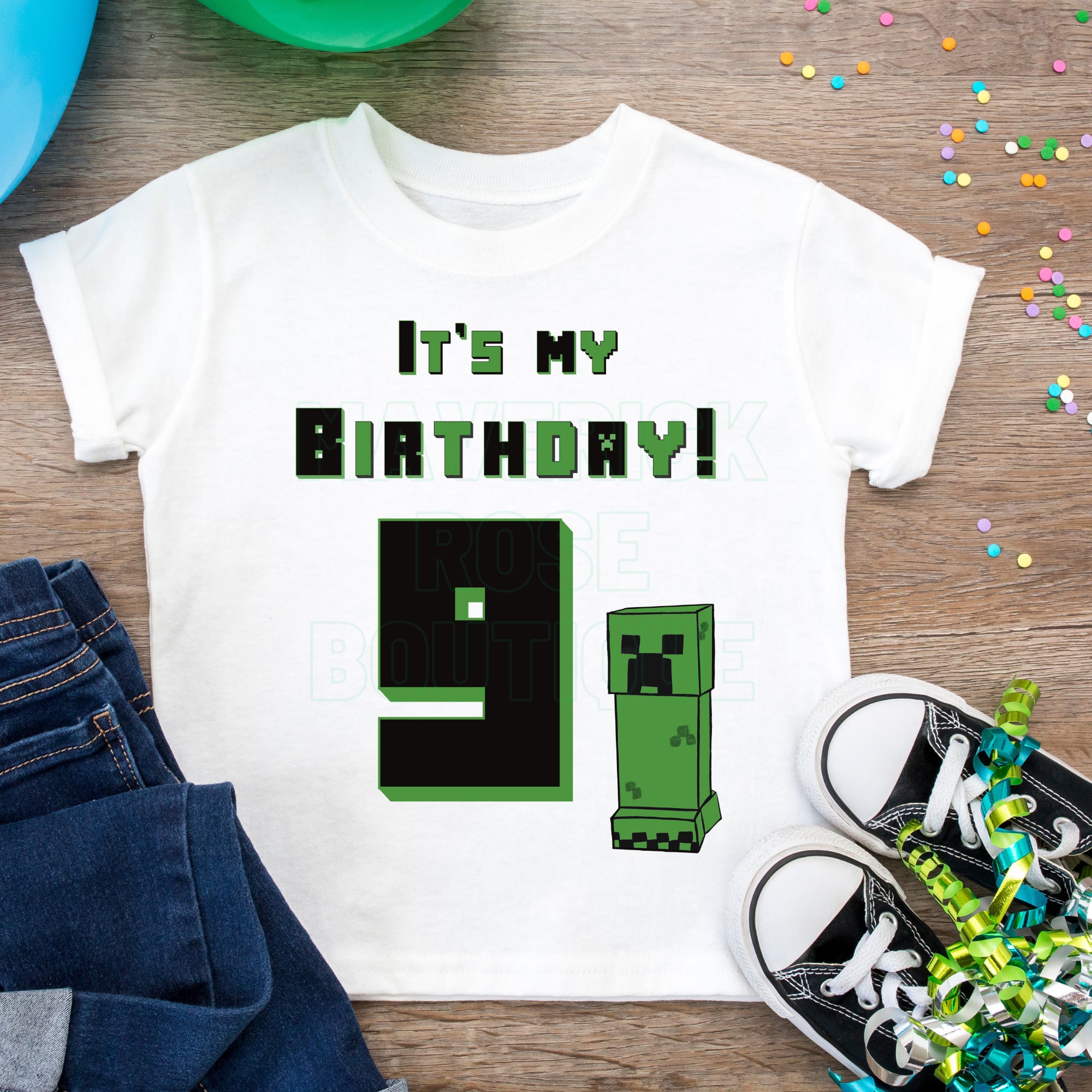 Minecraft Inspired 9th Birthday Png - Etsy