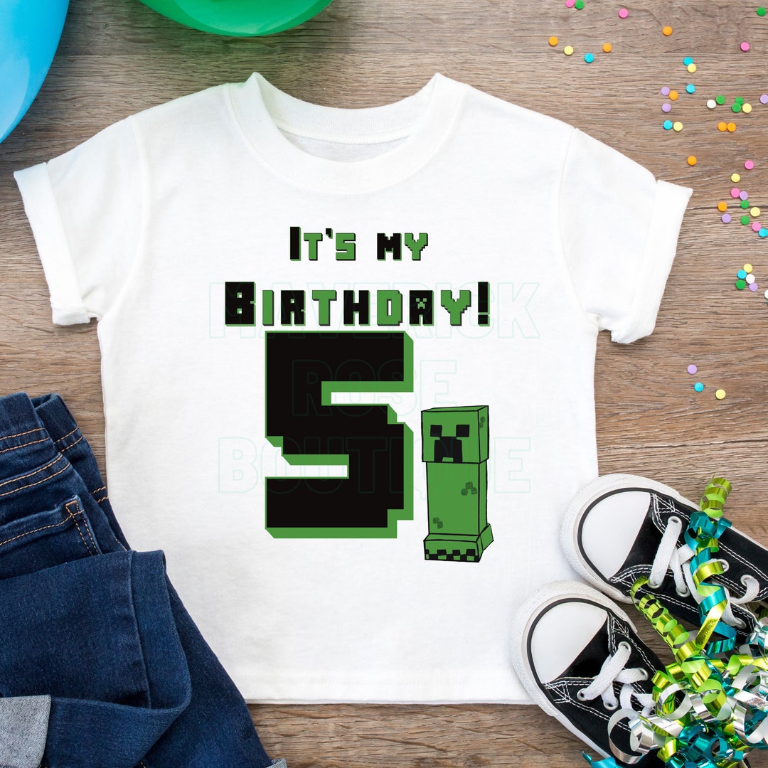 Minecraft Inspired 5th Birthday Png - Etsy