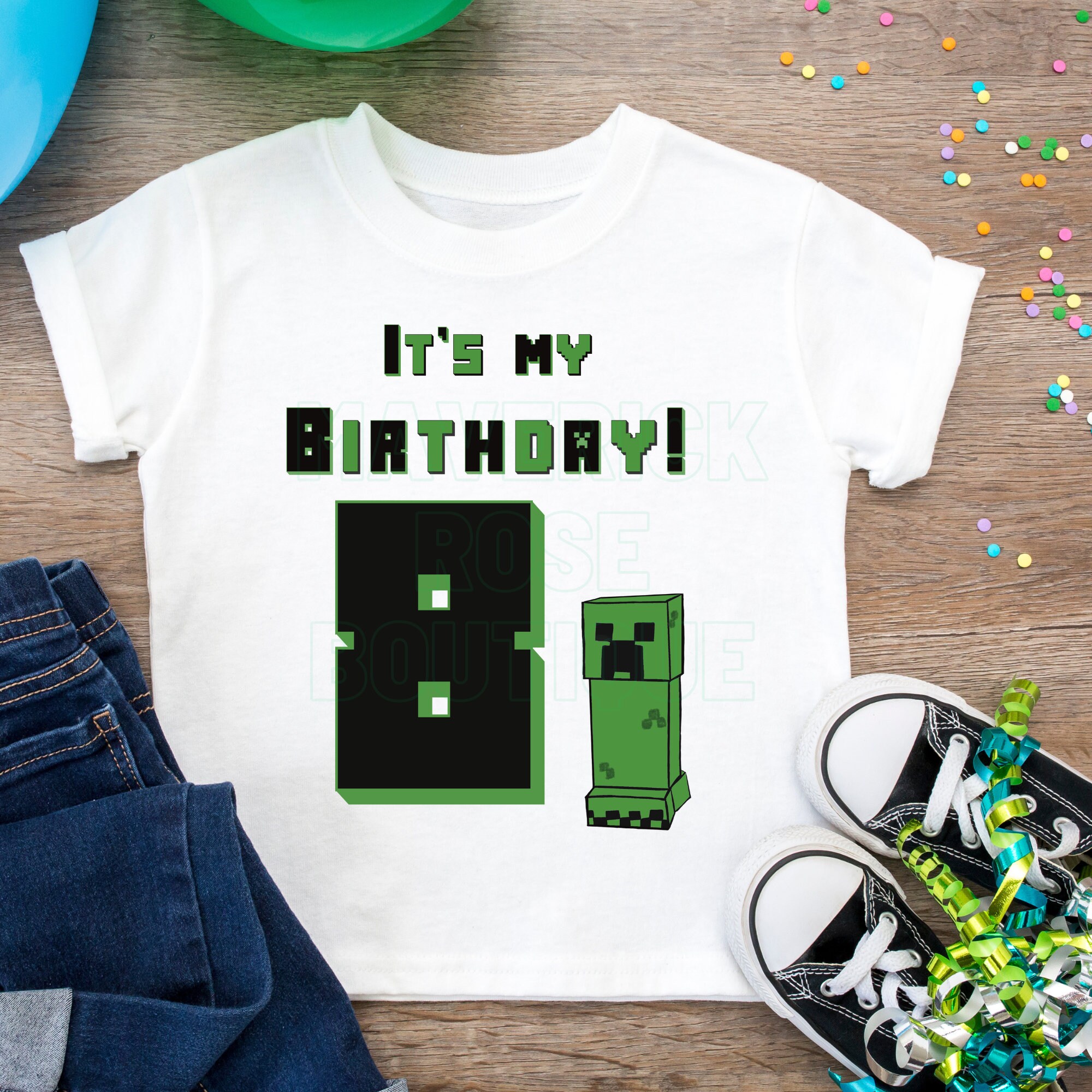 Minecraft Inspired 8th Birthday Png - Etsy