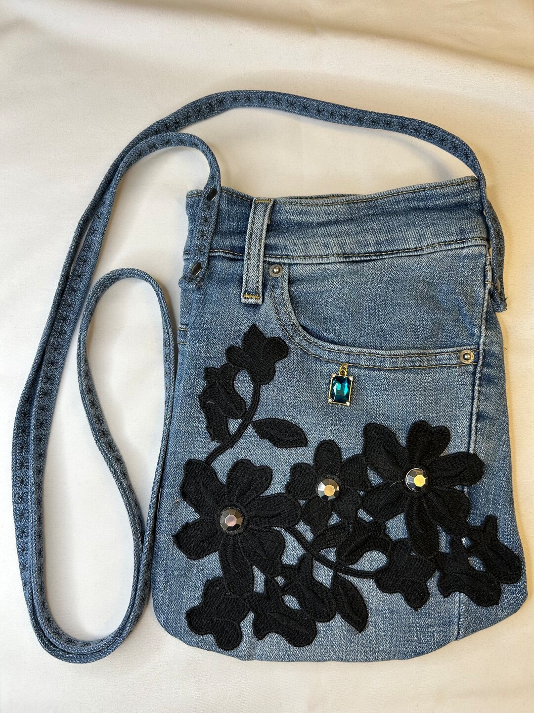 Upcycled Denim Shoulder/crossbody Purse Made From Recycled Jeans - Etsy