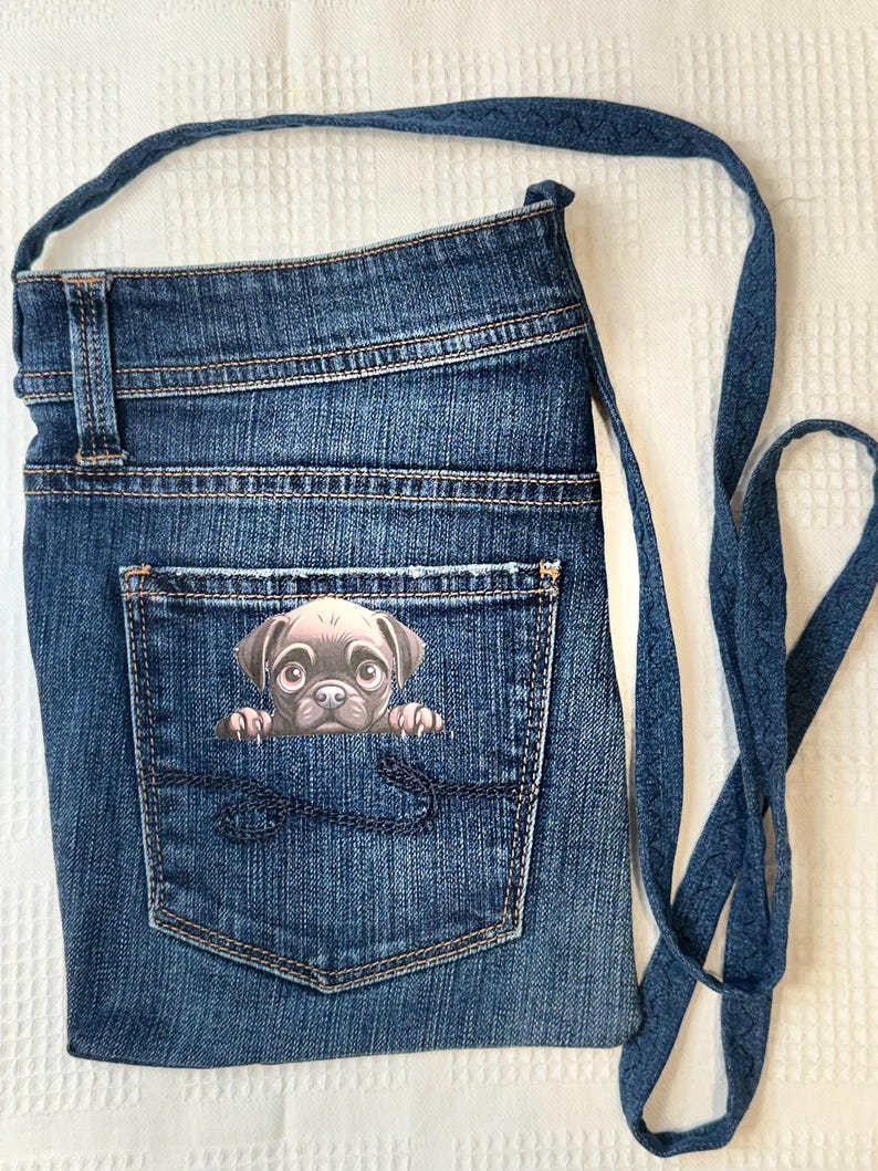 Pitt Bull - Upcycled Denim Shoulder/crossbody Purse Made From Recycled ...