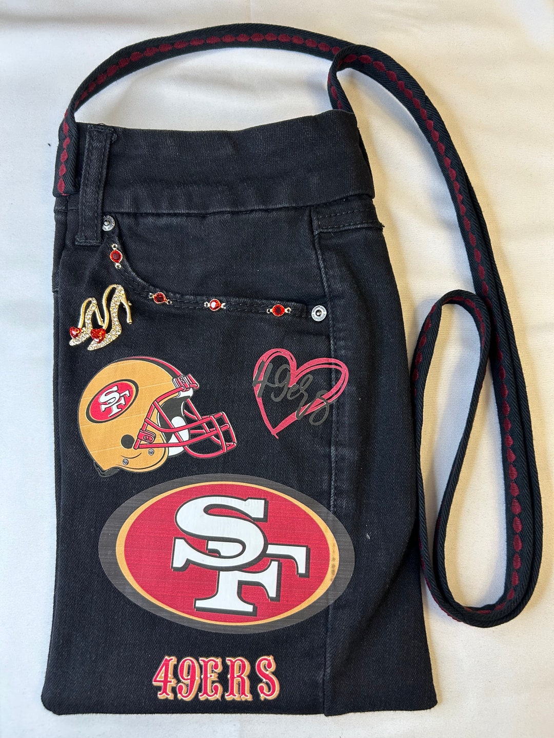 103 49ers Niners San Francisco Football Upcycled Denim Shoulder ...