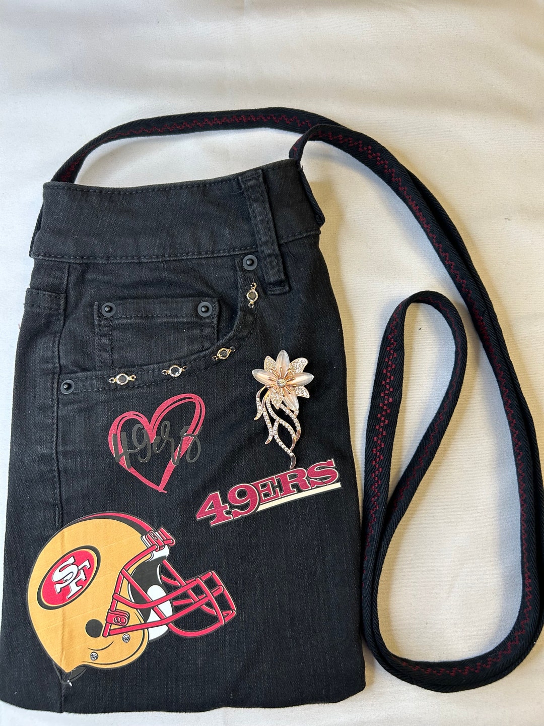 49er’s - Niners - San Francisco - Football - Upcycled Denim Shoulder ...