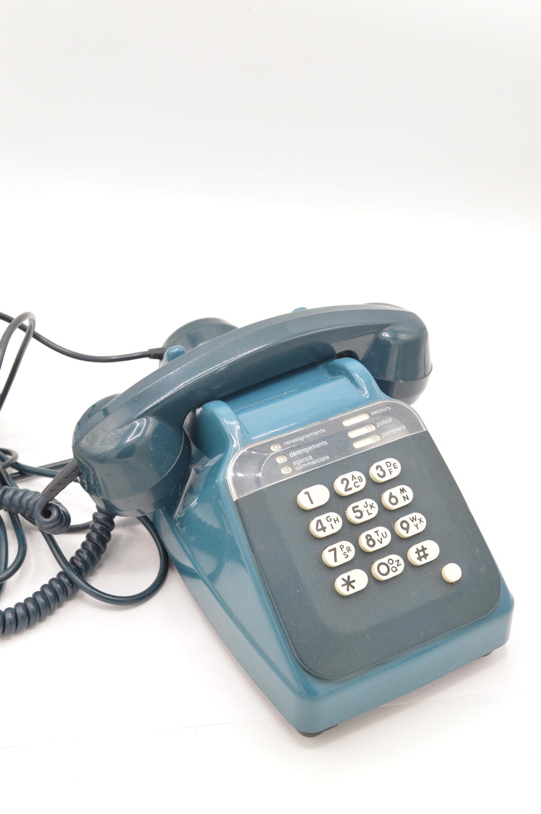 Vintage Socotel Wired Telephone Keypad Buttons WITH Earpiece - Blue ...