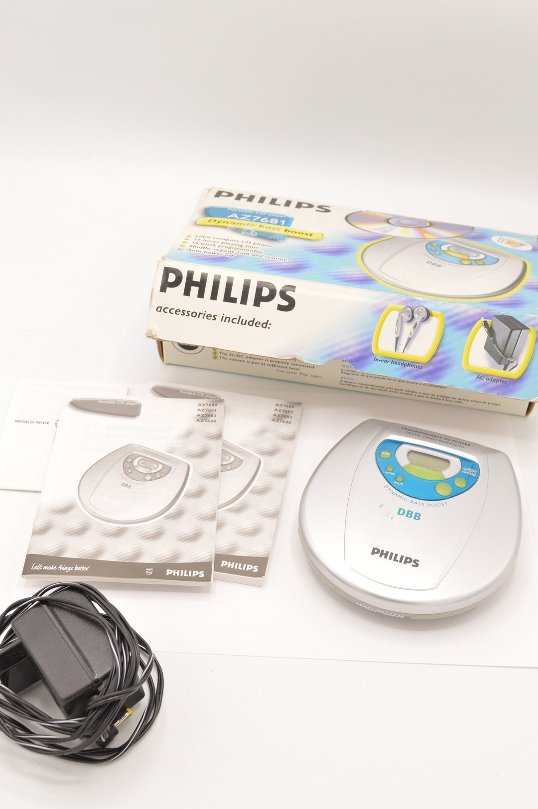 Philips AZ7681 Walkman CD Player in Original Box WITH 220V Transformer ...