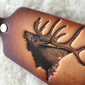 Handmade Leather Elk Key Tag - Etsy